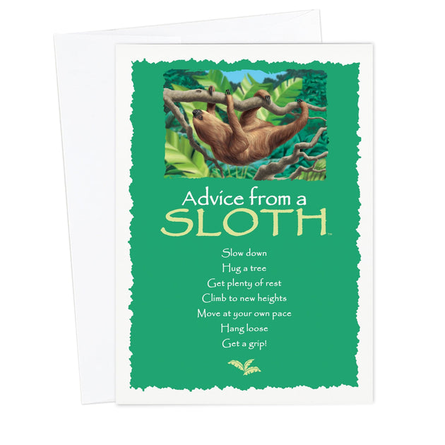 Advice from a Sloth Greeting Card – Advice For Life