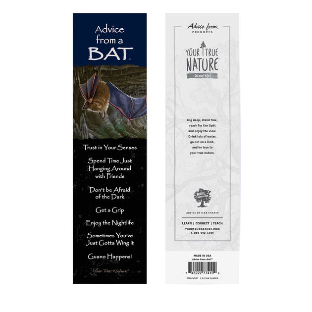 Advice from a Bat Laminated Bookmark – Advice For Life