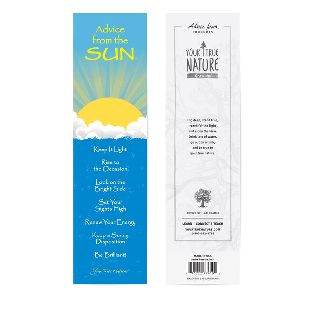 Advice from the Sun Laminated Bookmark – Advice For Life