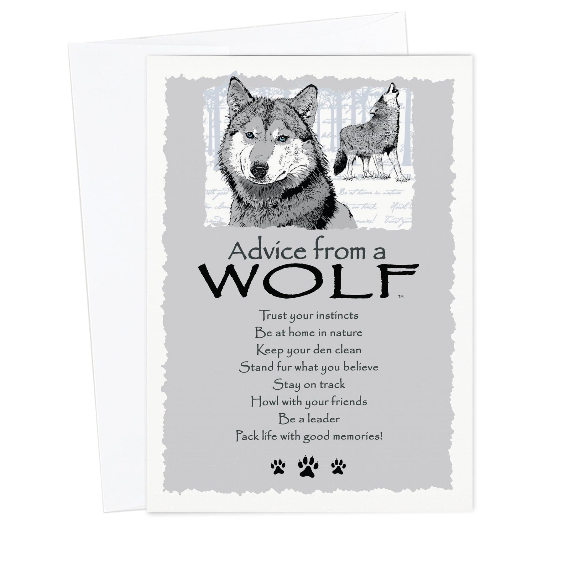 Advice from a Wolf Greeting Card – Advice For Life