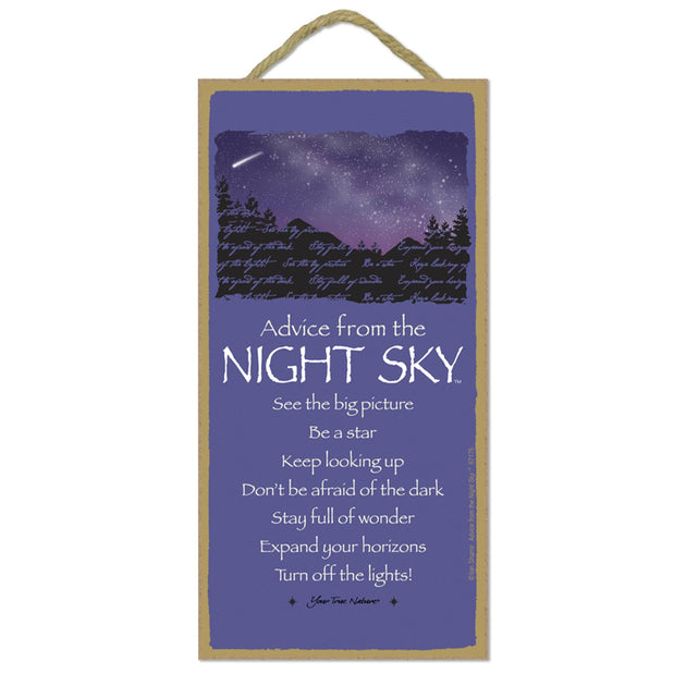 Advice from the Night Sky Wooden Sign – Advice For Life