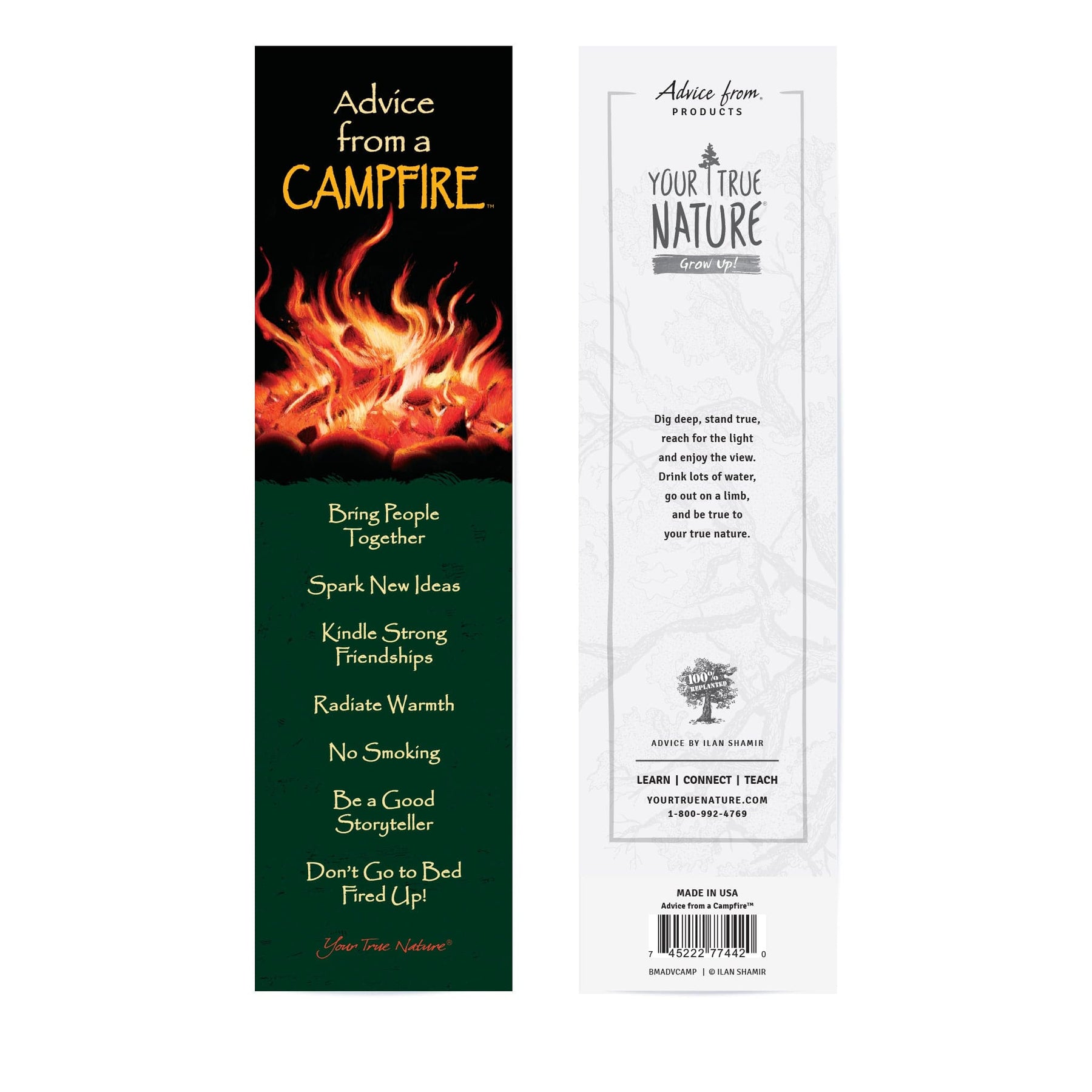 Advice from a Campfire Laminated Bookmark – Advice For Life