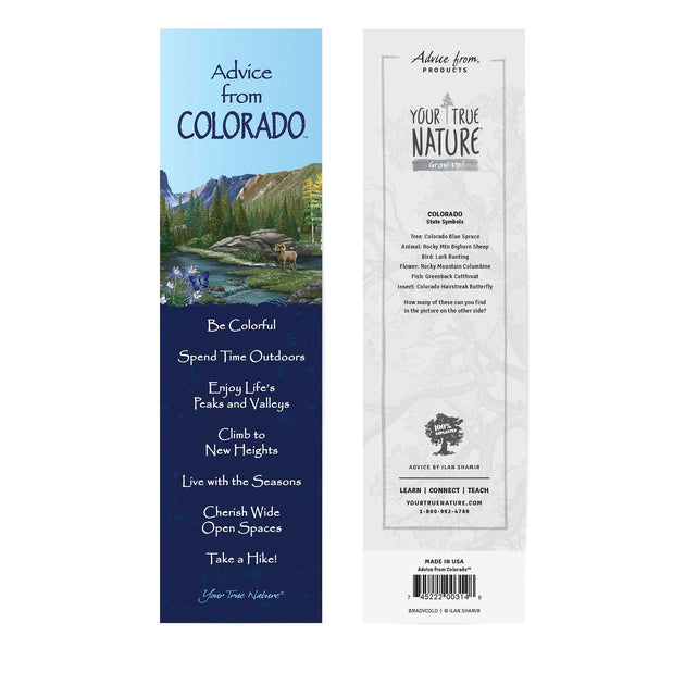 Advice from Colorado Laminated Bookmark – Advice For Life
