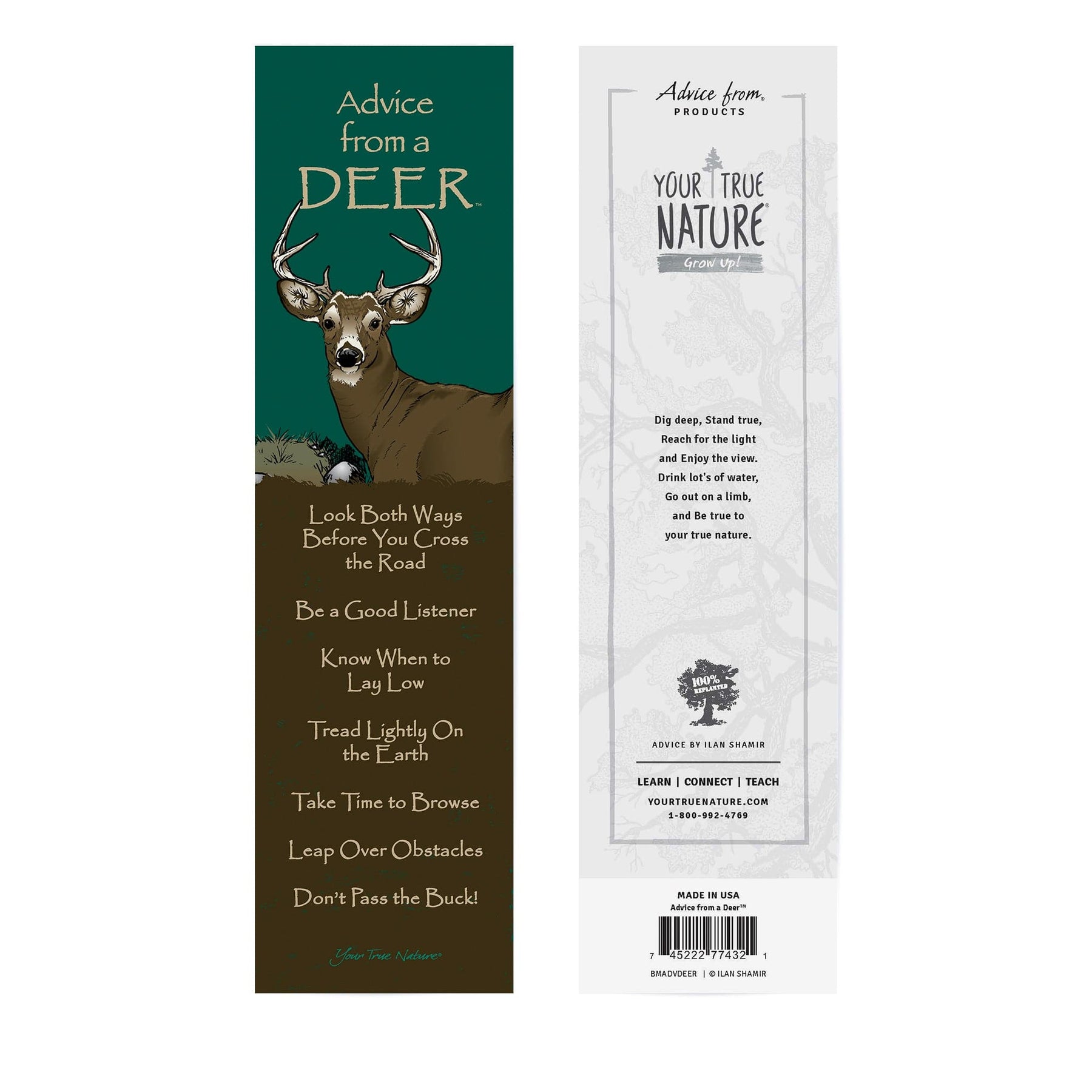 Advice from a Deer Laminated Bookmark – Advice For Life