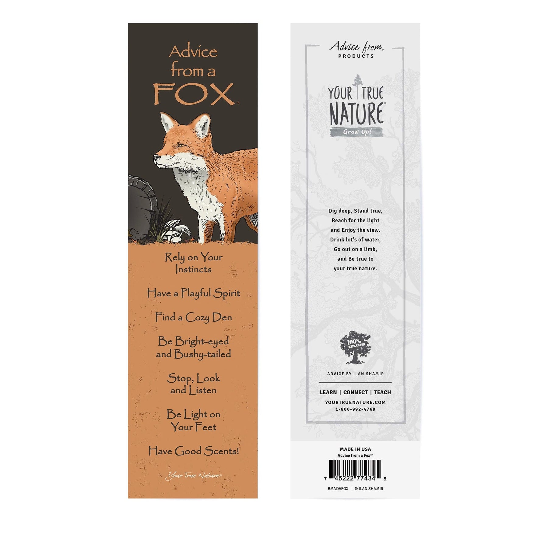Advice from a Fox Laminated Bookmark – Advice For Life