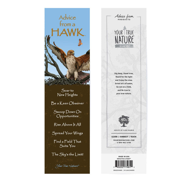 Advice from a Hawk Laminated Bookmark – Advice For Life