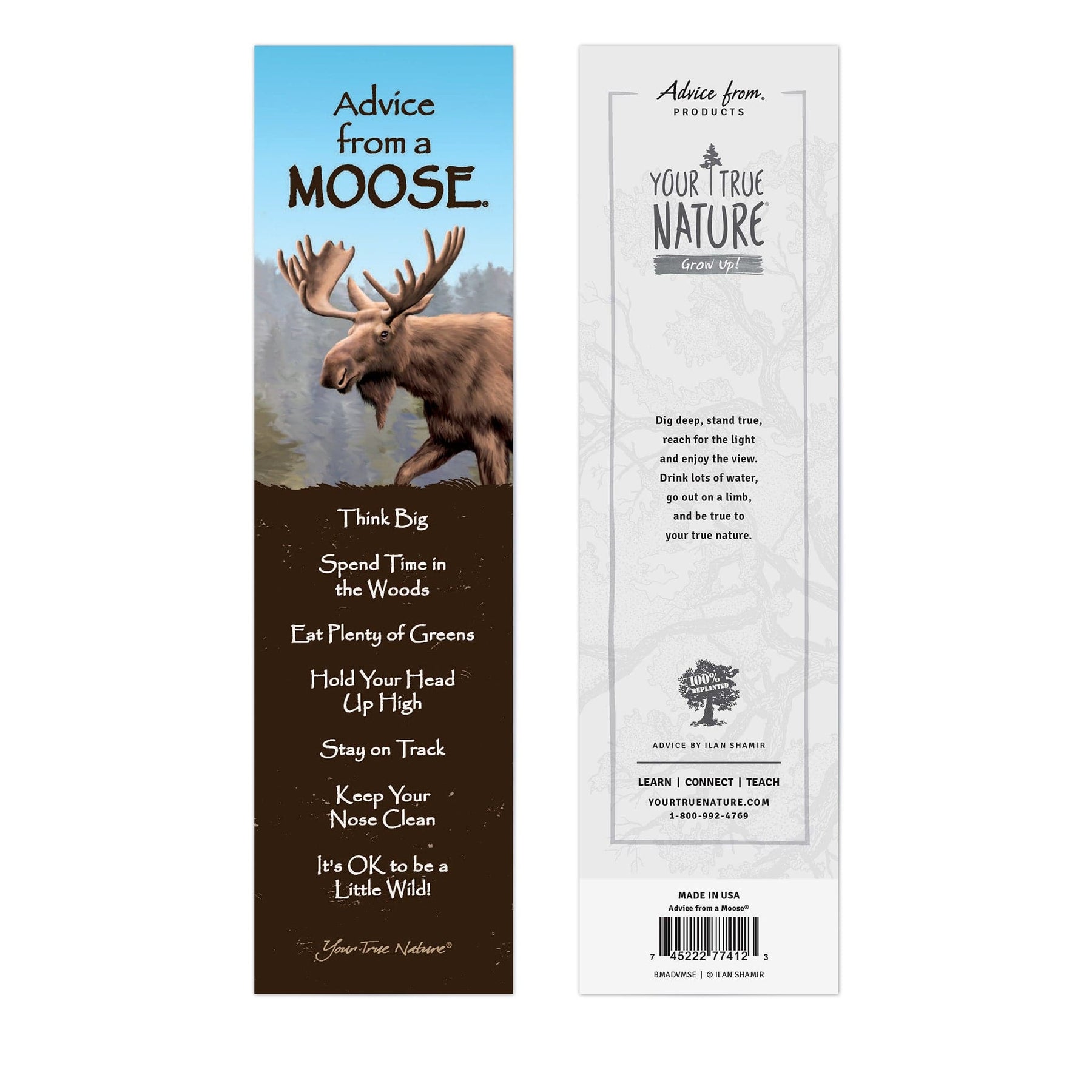 Advice from a Moose Laminated Bookmark – Advice For Life