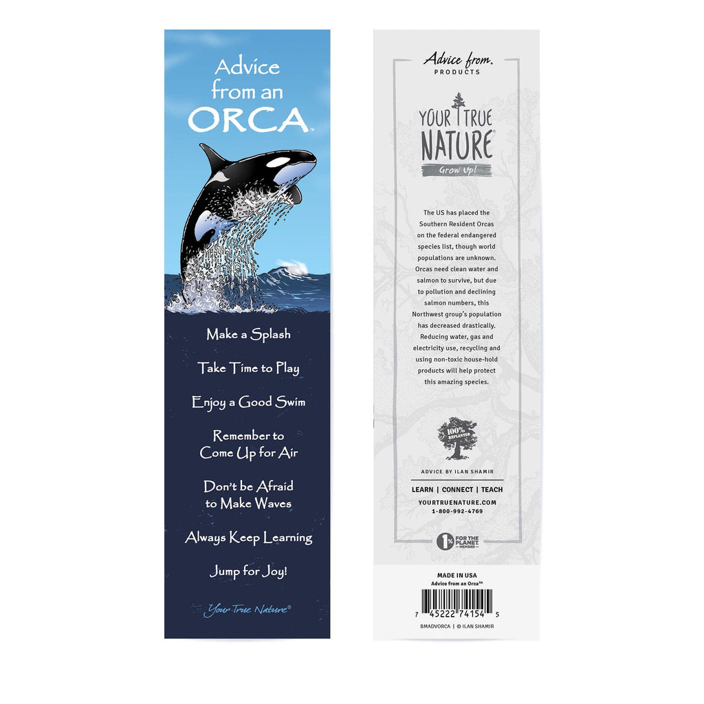 Advice from an Orca Laminated Bookmark – Advice For Life