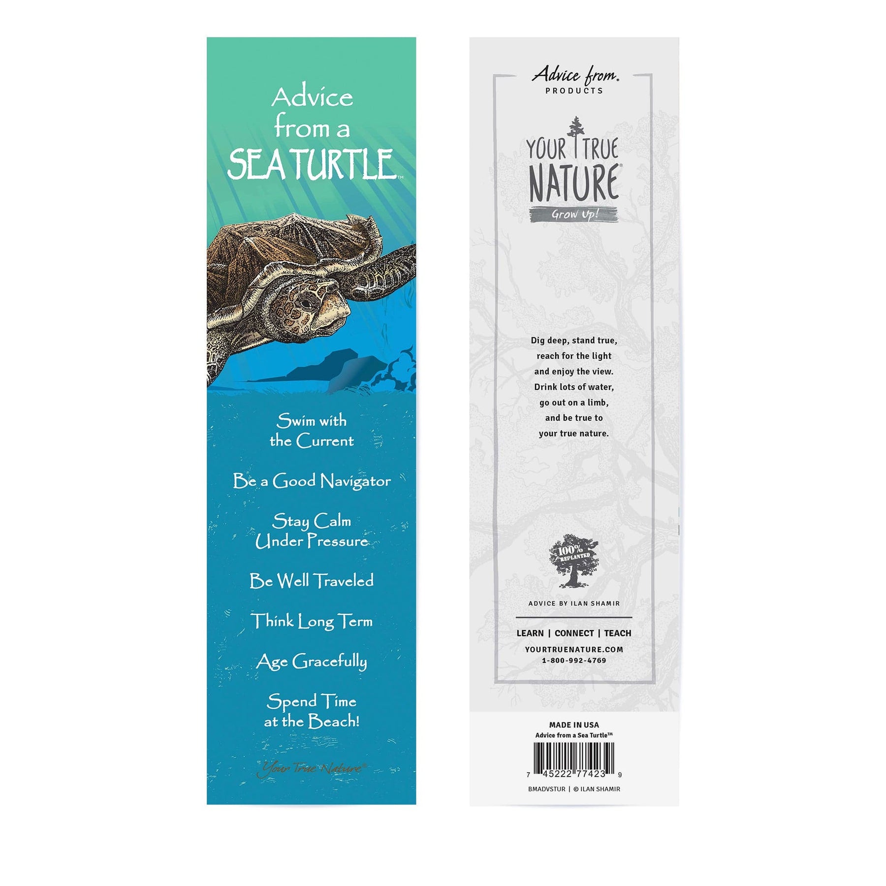 Advice from a Sea Turtle Laminated Bookmark – Advice For Life