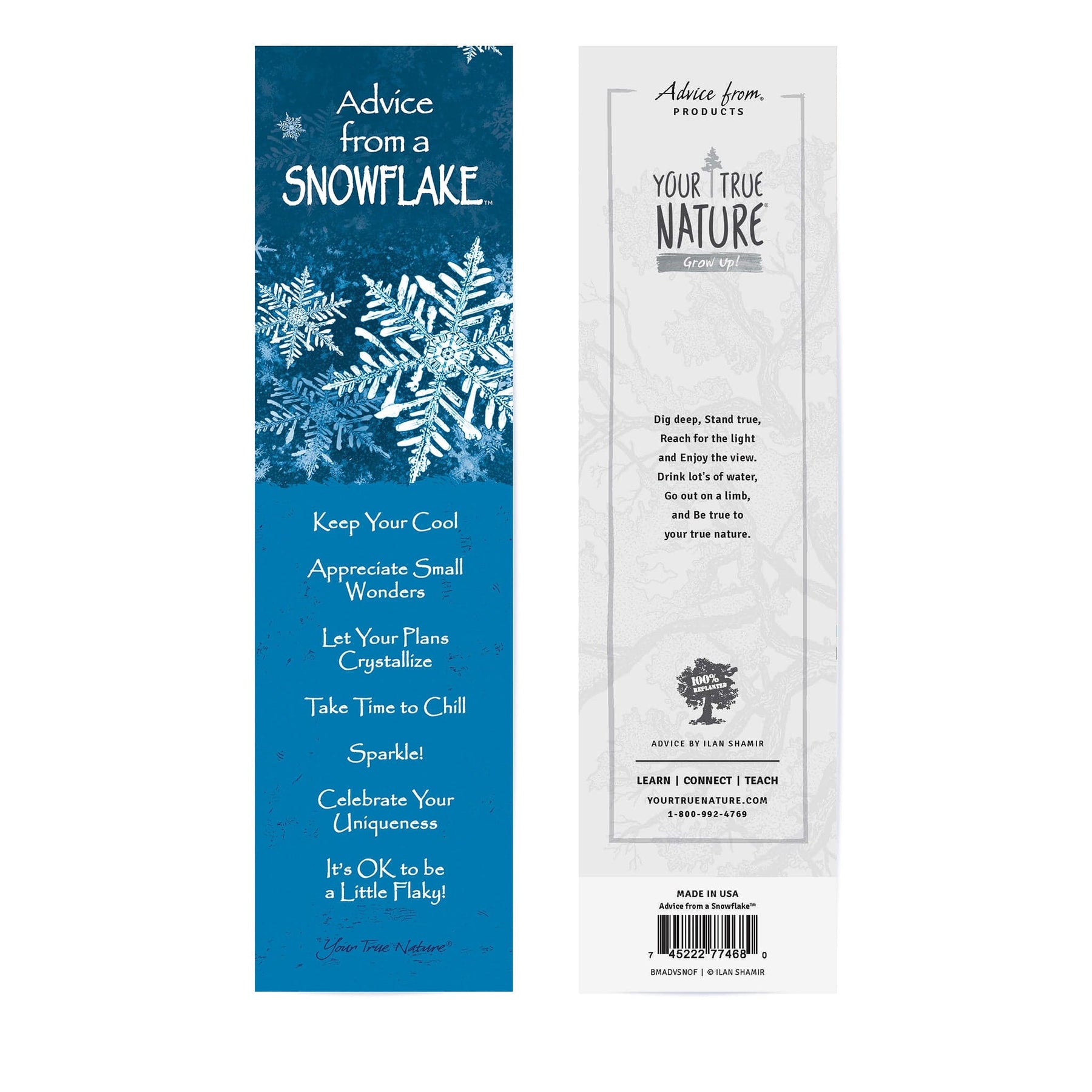 Advice from a Snowflake Laminated Bookmark – Advice For Life