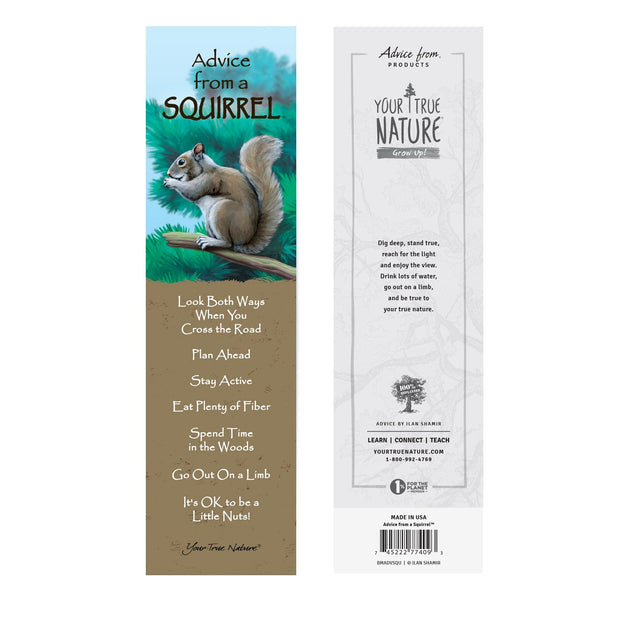 Squirrel Bookmark - Laminated - Advice from a Squirrel – Advice For Life