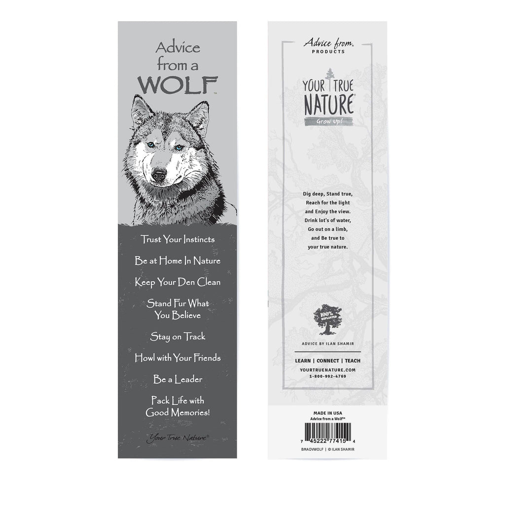 Wolf Bookmark - Laminated - Advice from a Wolf – Advice For Life